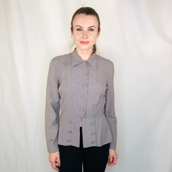 Vintage | Tops | Vintage Winfield Gray Button 94s Glamour Top 872 ...